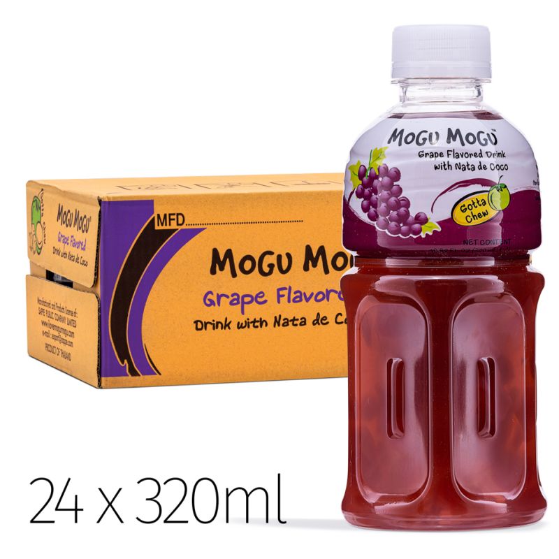 Mogu Mogu Grape Flavored Drink With Nata De Coco (320ml x 24 bottles ...
